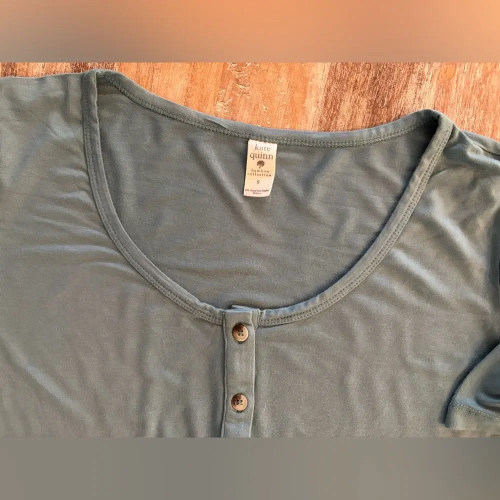 kate quinn | Tops | Kate Quinn Set Of 2 Bamboo Blend Henley Tops Sage ...